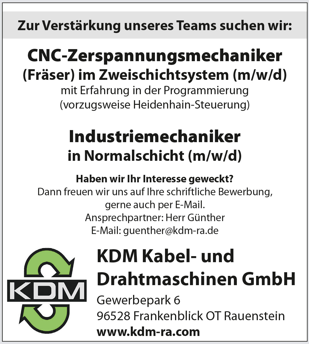 KDM Kabel- und Drahtmaschinen GmbH › mein-amadeus.de